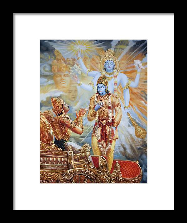 Krishna Reveals His Universal Form To Arjuna - Framed Print – Dominique ...