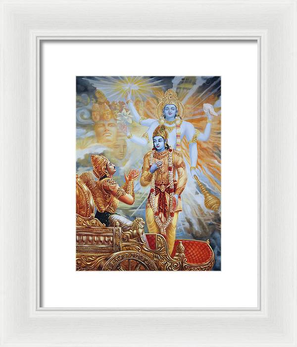 Krishna Reveals His Universal Form To Arjuna - Framed Print – Dominique ...